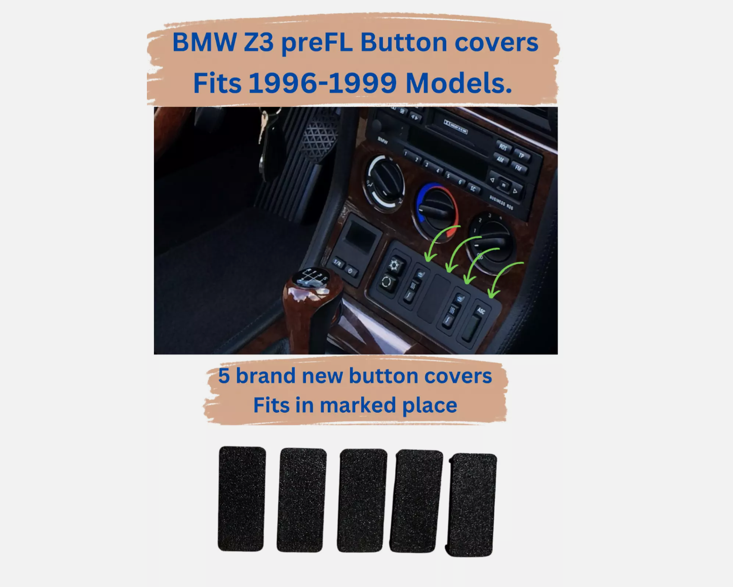 BMW Z3 PreFL (1996-1999) Console Dash Blank Switch Button Cover ...